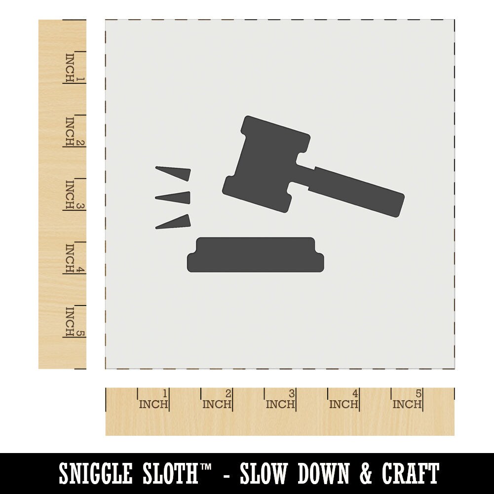 Gavel Judge Lawyer Icon Wall Cookie DIY Craft Reusable Stencil | Michaels