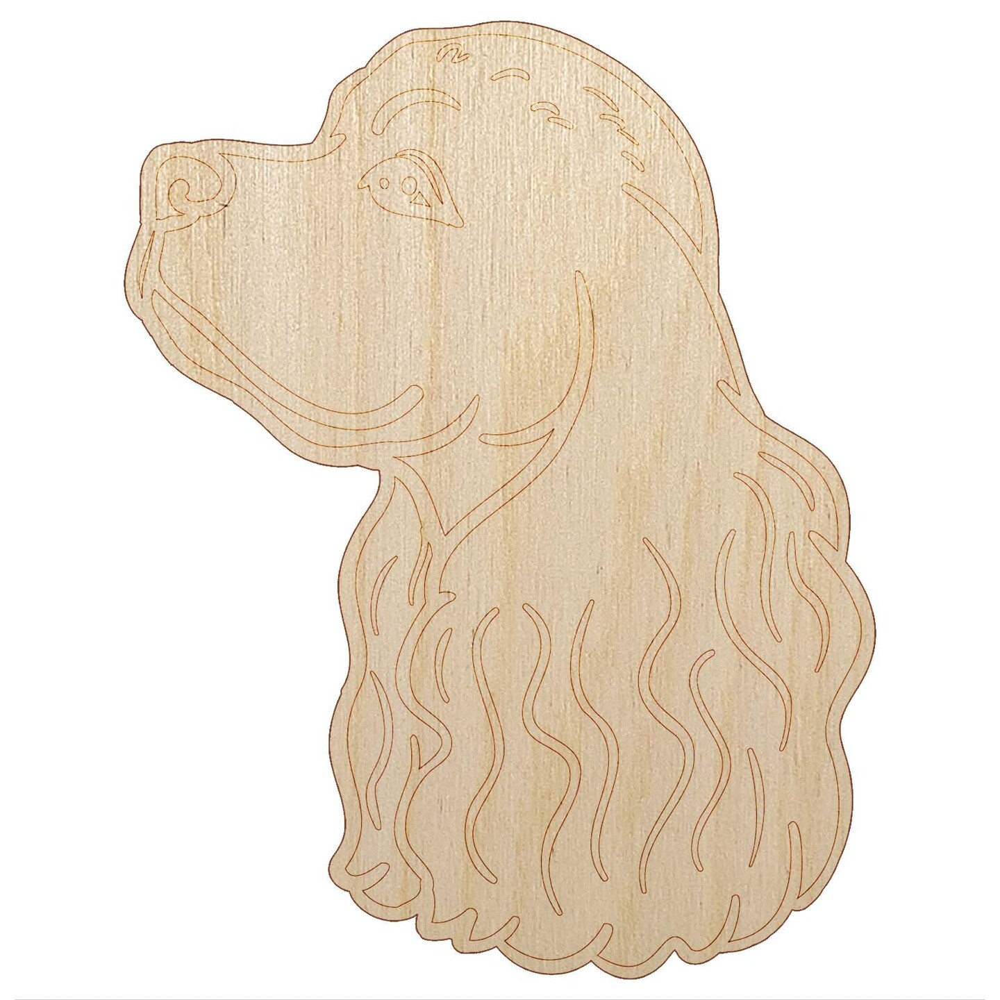 Cocker Spaniel Dog Head Unfinished Wood Shape Piece Cutout for DIY ...