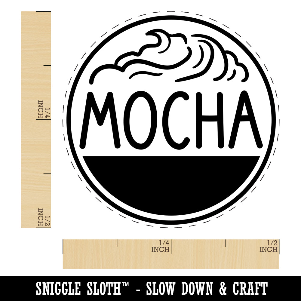 Mocha Text with Image Flavor Scent Self-Inking Rubber Stamp for ...