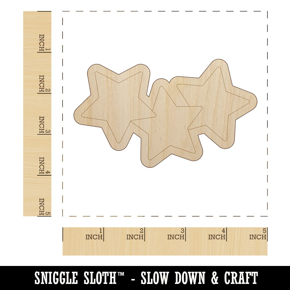 Star Scatter Unfinished Wood Shape Piece Cutout for DIY Craft Projects ...