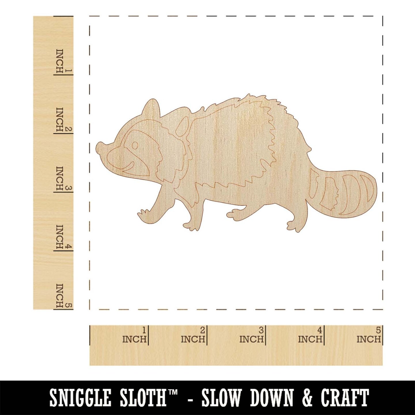 Cute Raccoon Walking Unfinished Wood Shape Piece Cutout for DIY Craft ...