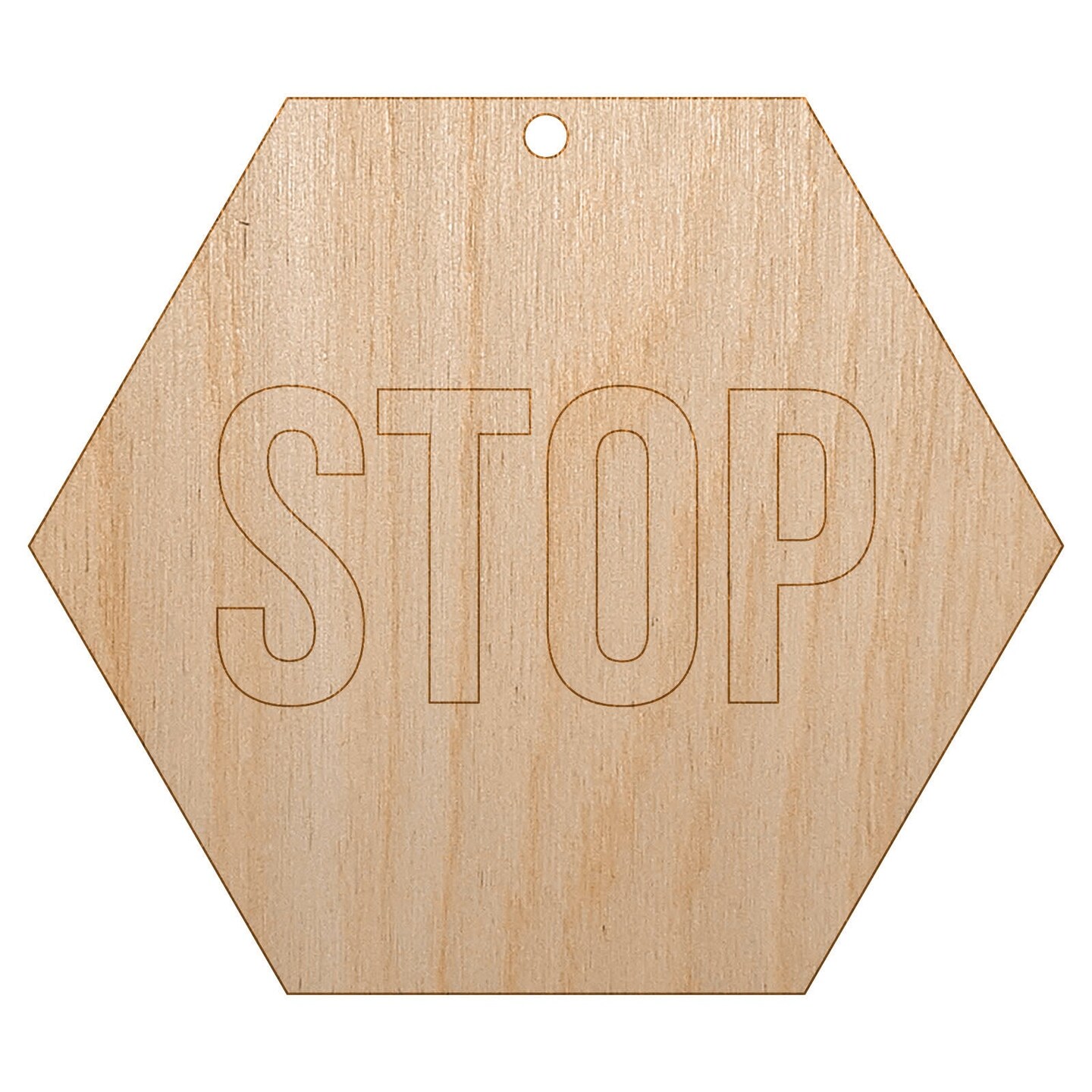 Stop Sign Unfinished Craft Wood Holiday Christmas Tree DIY Pre-Drilled ...