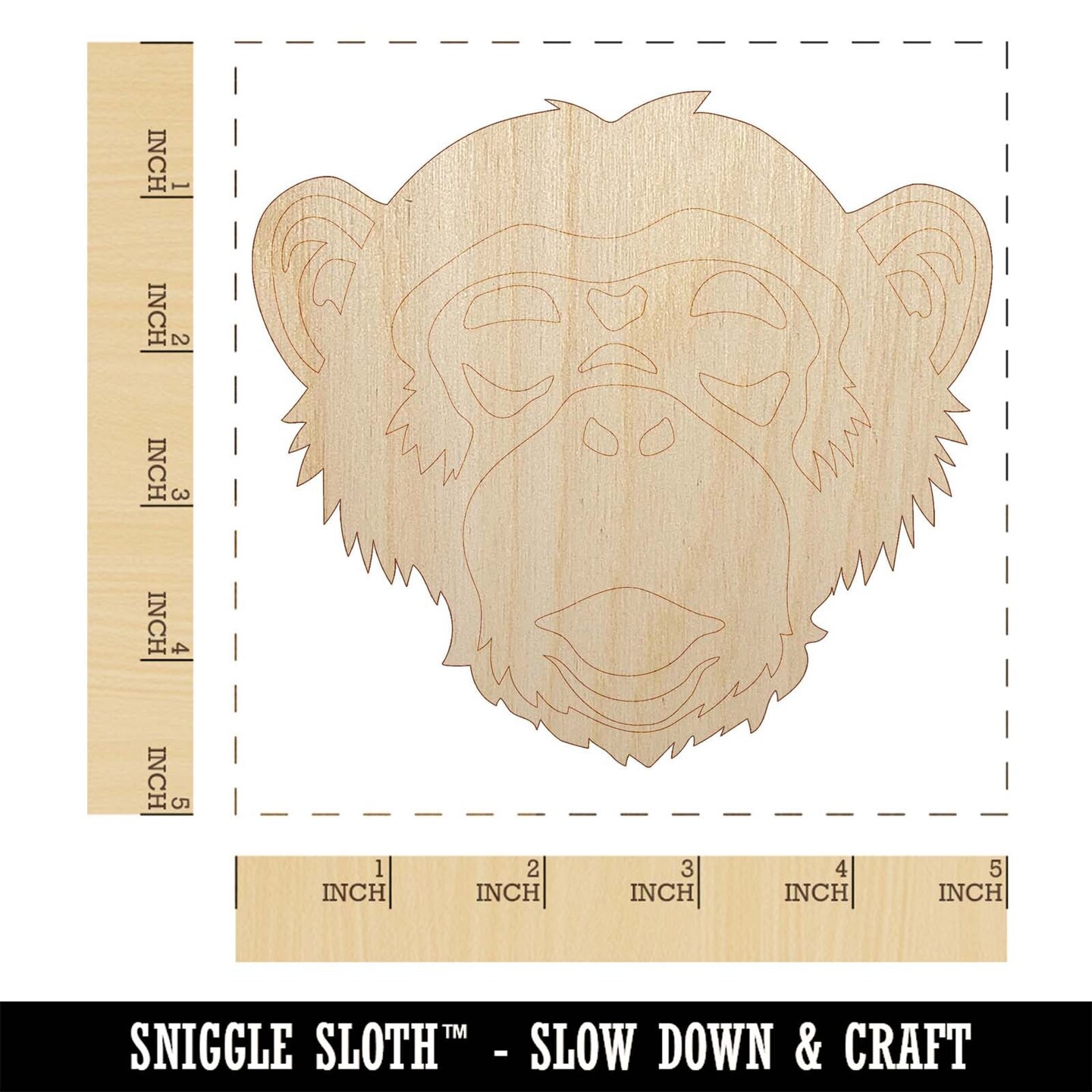 Chimpanzee Primate Ape Unfinished Wood Shape Piece Cutout for DIY Craft ...