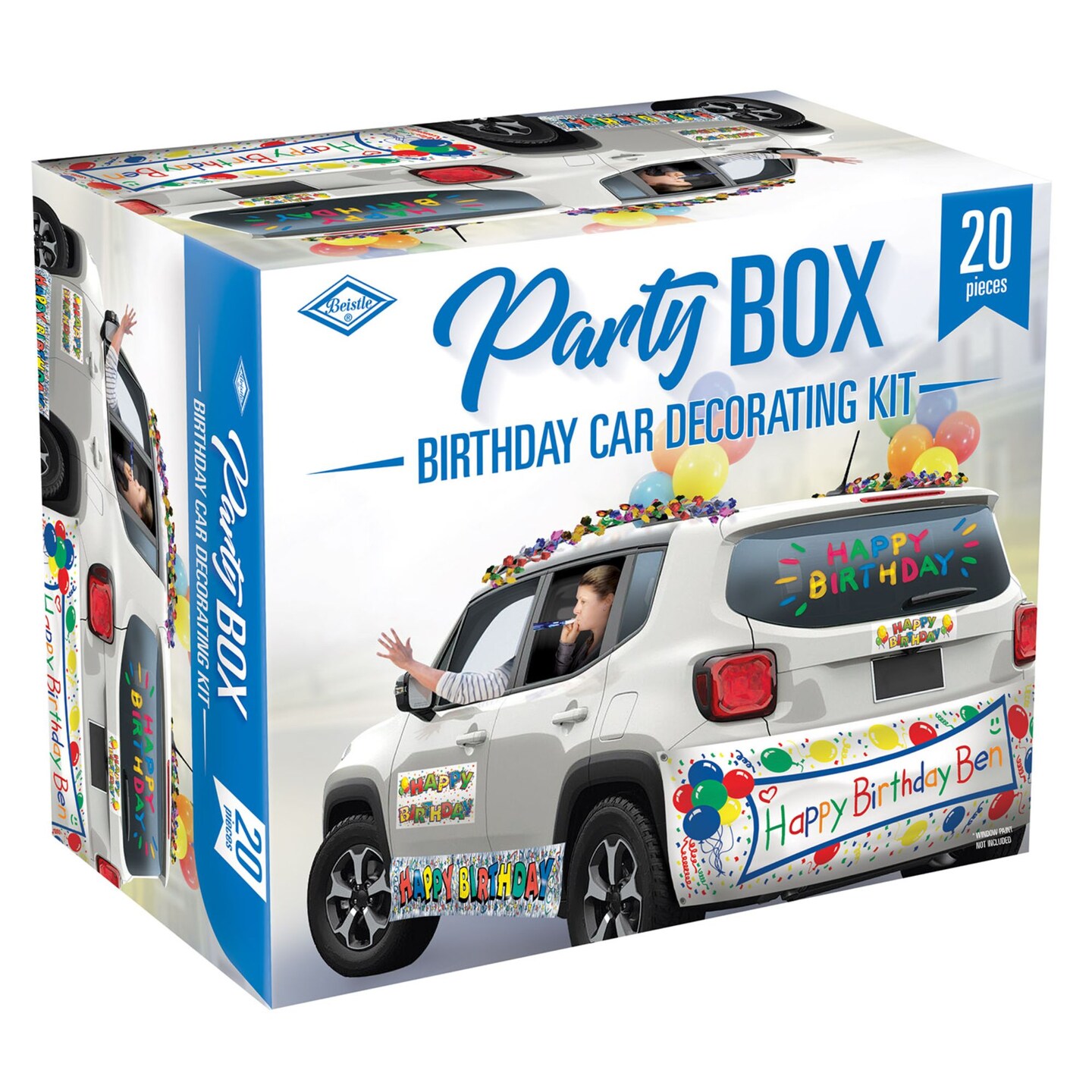 Beistle 11.25" White and Blue Decorative Birthday Car Party Box | Michaels