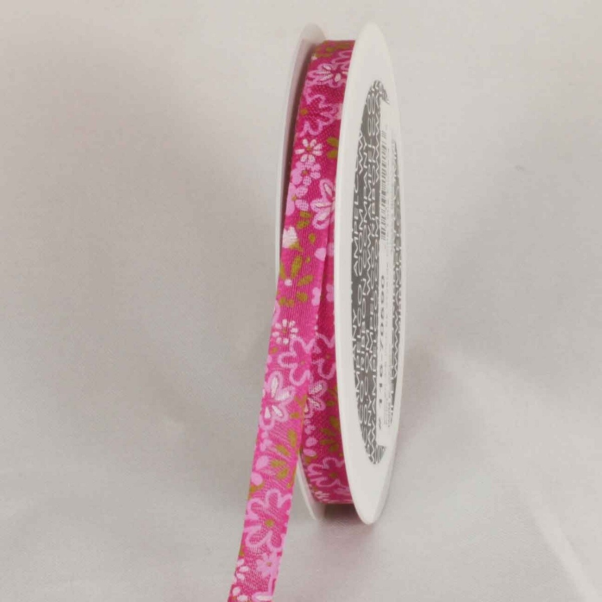 The Ribbon People Set of Pink and White Floral Woven Craft Ribbon 0.25 ...