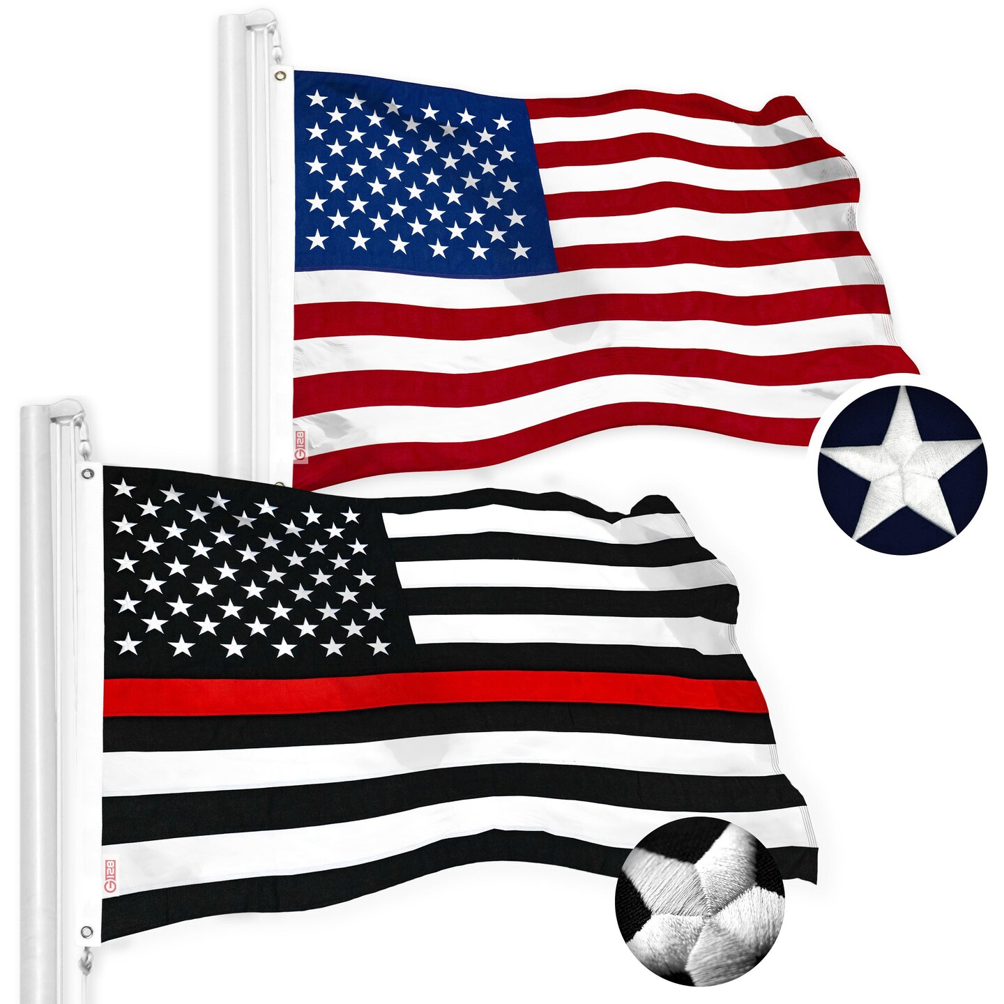 G128 Combo Pack: USA American Flag & Thin Red Line Flag 2x3 Ft ...