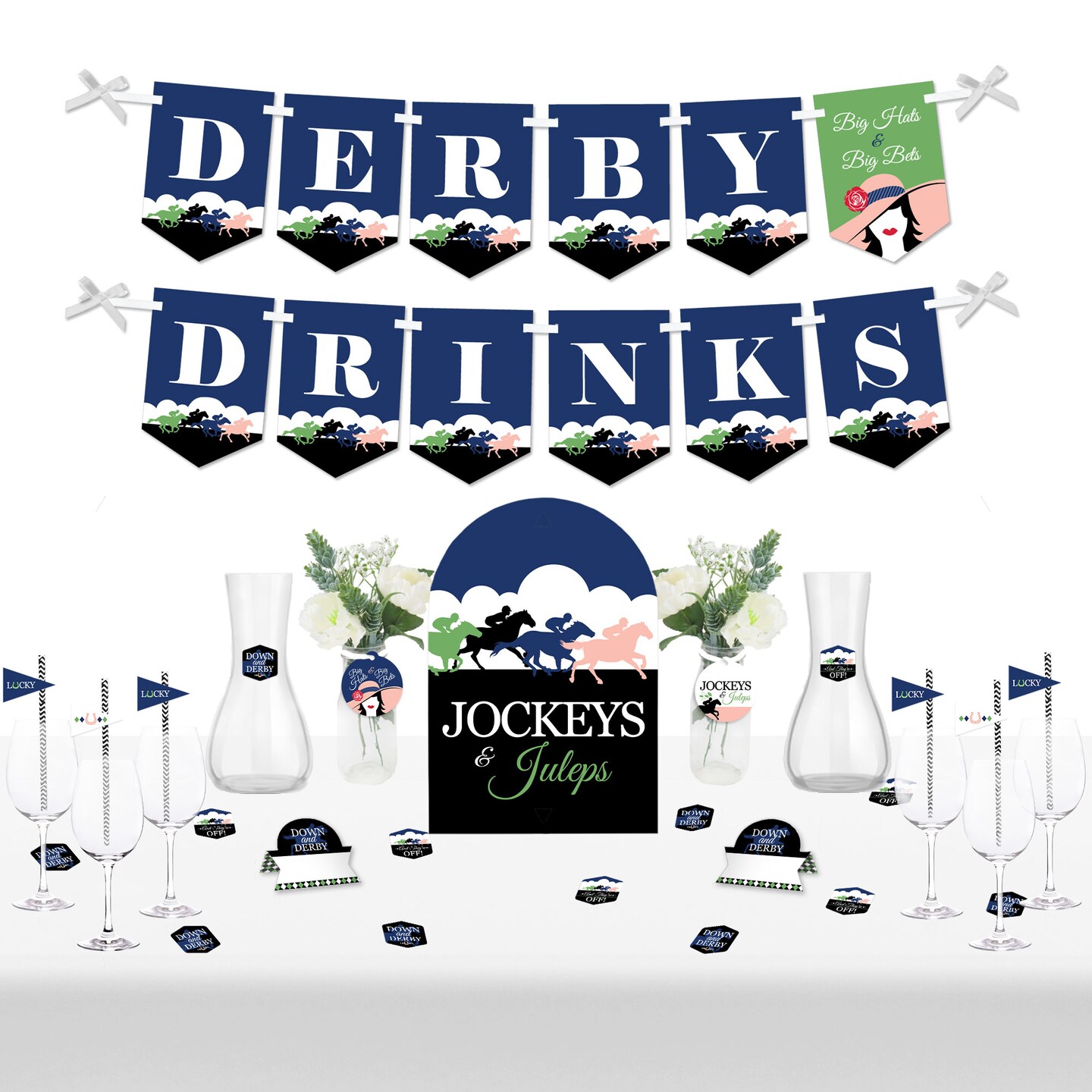 Big Dot of Happiness Kentucky Horse Derby - DIY Horse Race Party Derby ...