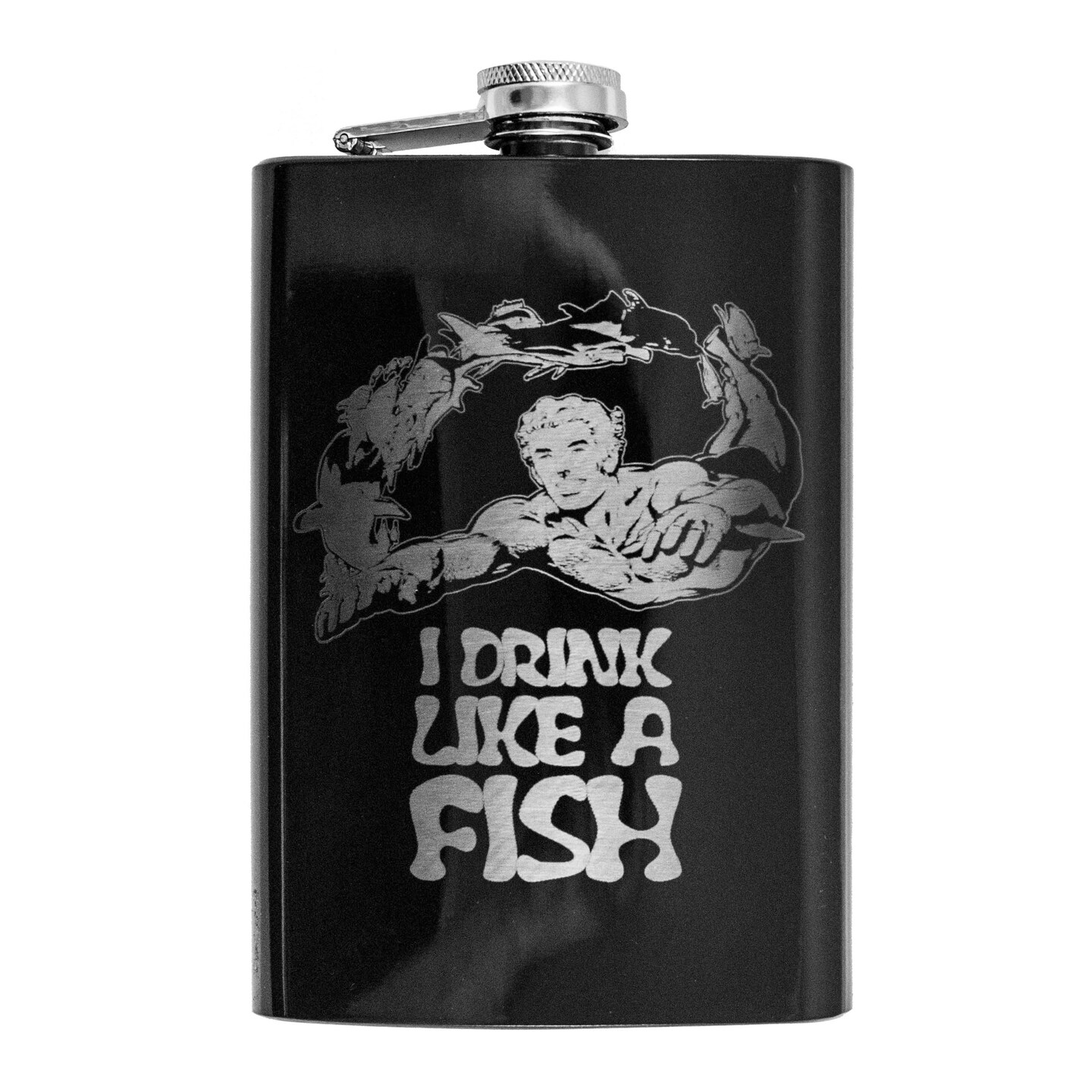 8oz BLACK I Drink Like a Fish Flask | Michaels
