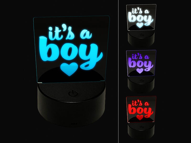 It's a Boy Baby Shower Party 3D Illusion LED Night Light Sign ...