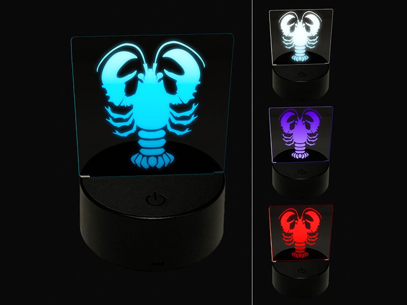 Maine Lobster Silhouette 3D Illusion LED Night Light Sign Nightstand ...