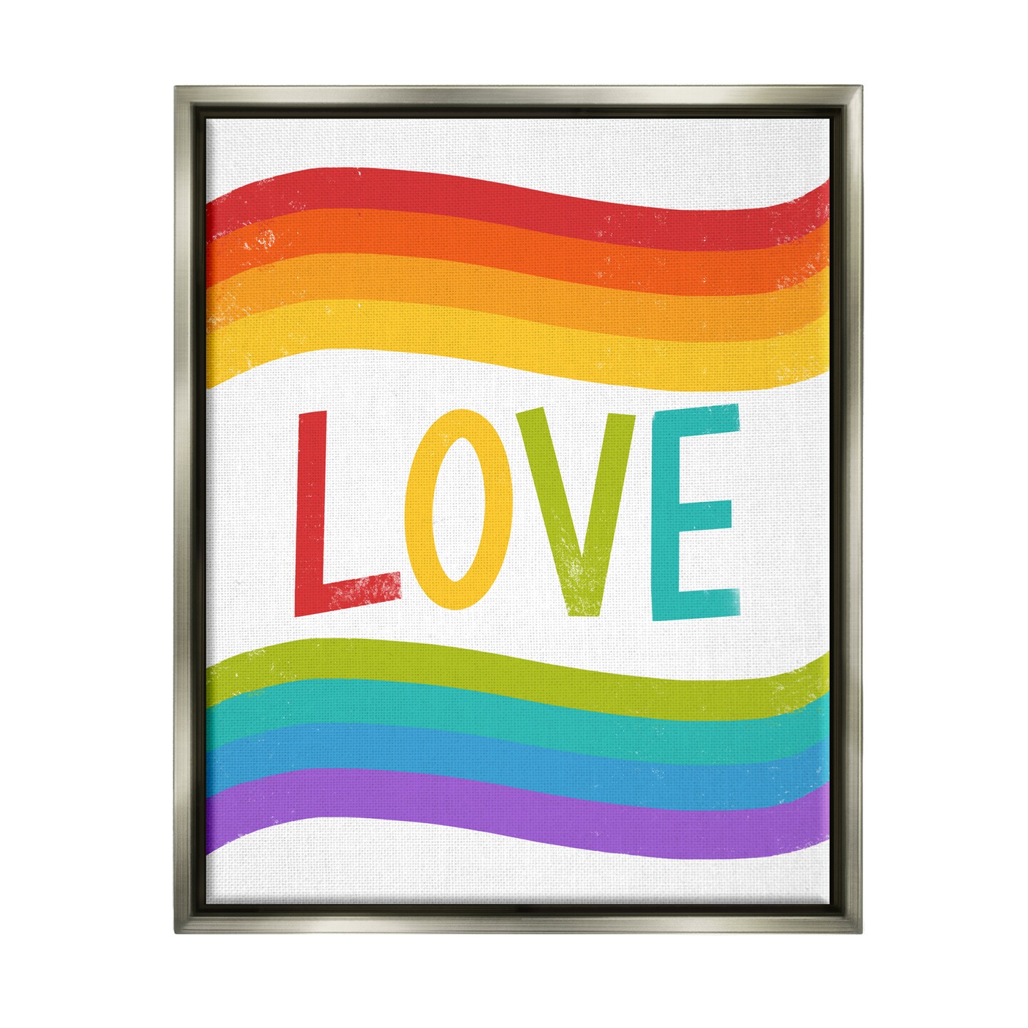 Stupell Industries Rainbow Love Pride Stripes Black Framed Floater Canvas Wall Art | Michaels