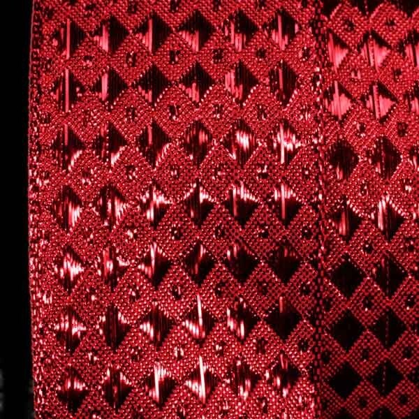 The Ribbon People Red Diamond Lame Woven Wired Craft Ribbon 1.5" x 54 ...