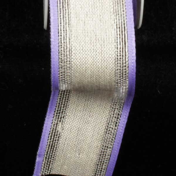 The Ribbon People Purple and White Edged French Wired Craft Ribbon 1.25 ...