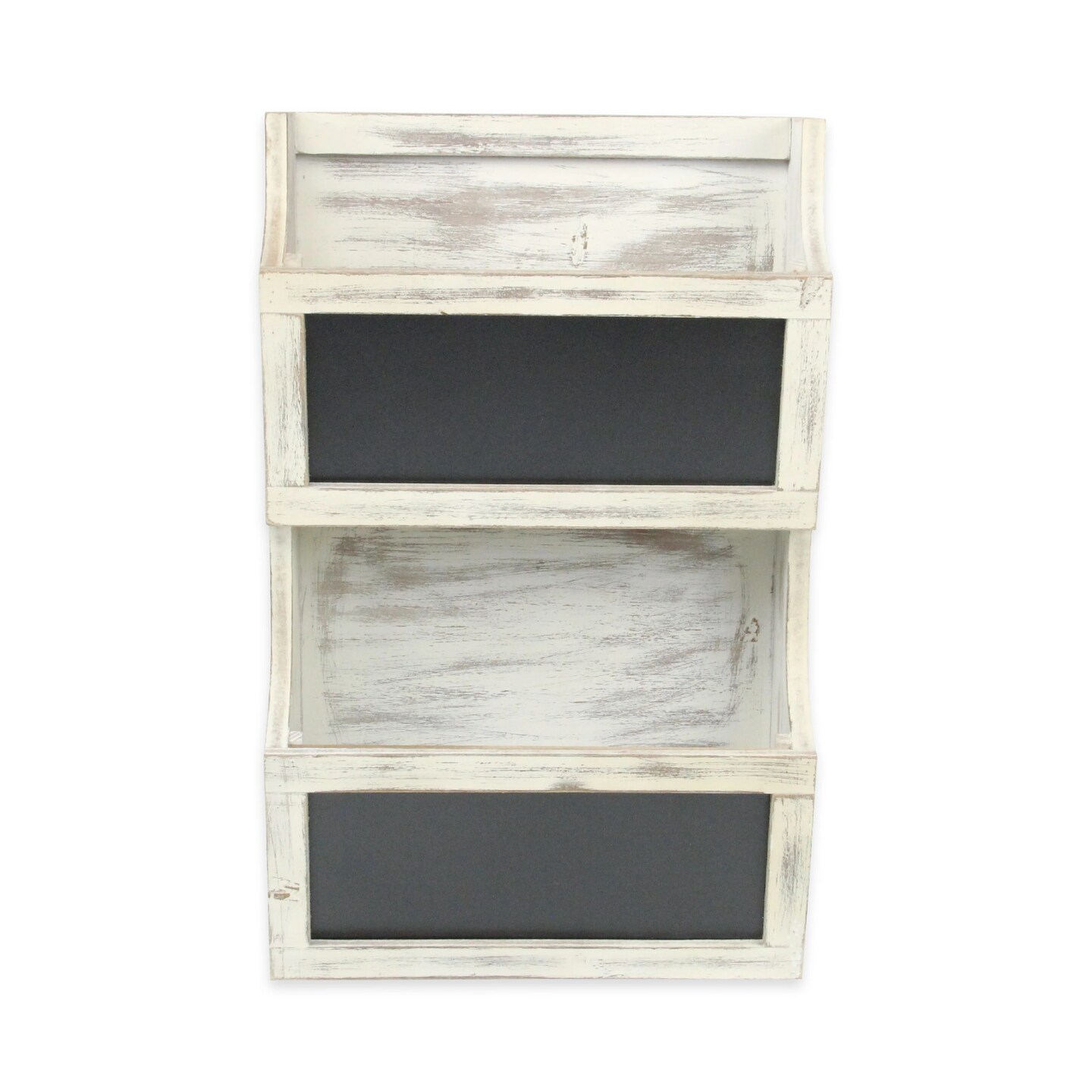 Contemporary Home Living 19" White and Black Wall Organizer with ...