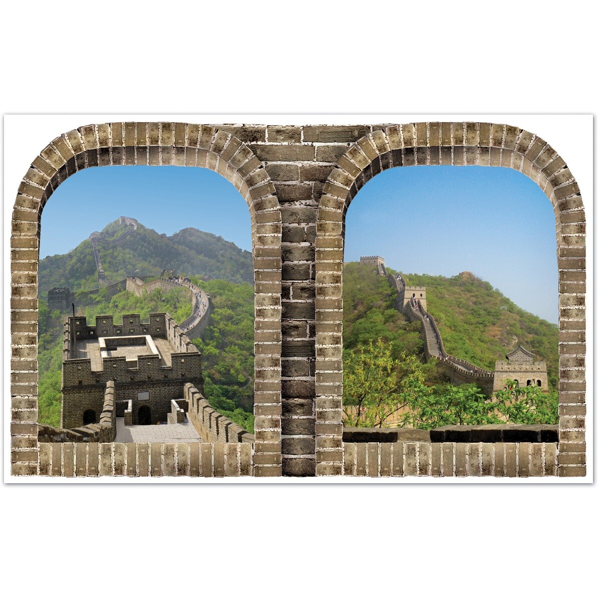 Party Central Pack of 6 Green and Tan Asian Great Wall of China Wall ...