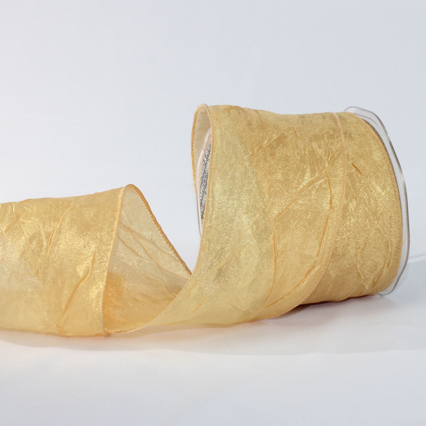 The Ribbon People Gold Crinkled Satin Wired Craft Ribbon 3" x 27 Yards ...