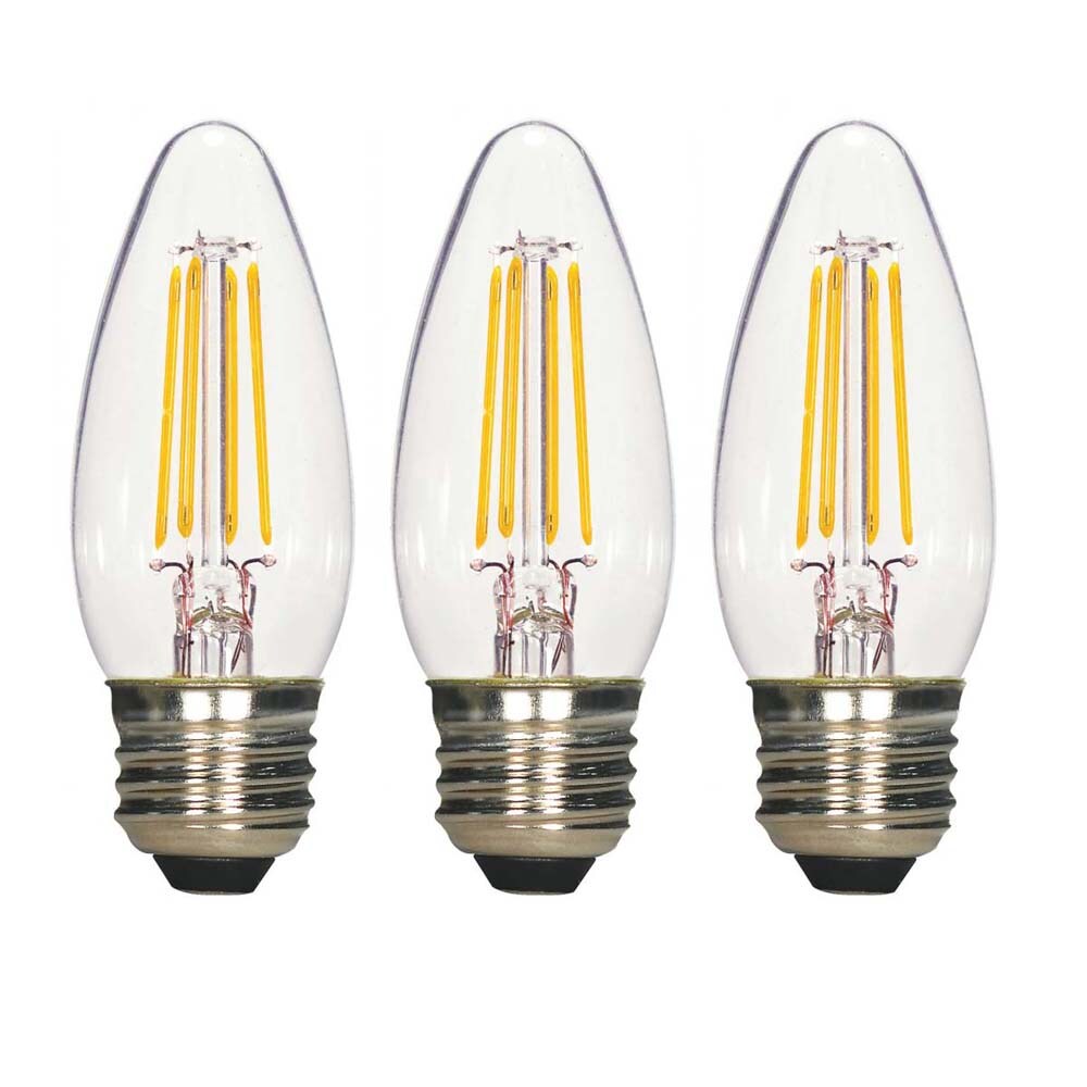 3Pk - Satco 4.5w B11 LED Filament 350lm 2700k Warm White E26 Base ... 3Pk - Satco 4.5w B11 LED Filament 350lm 2700k Warm White E26 Base ...