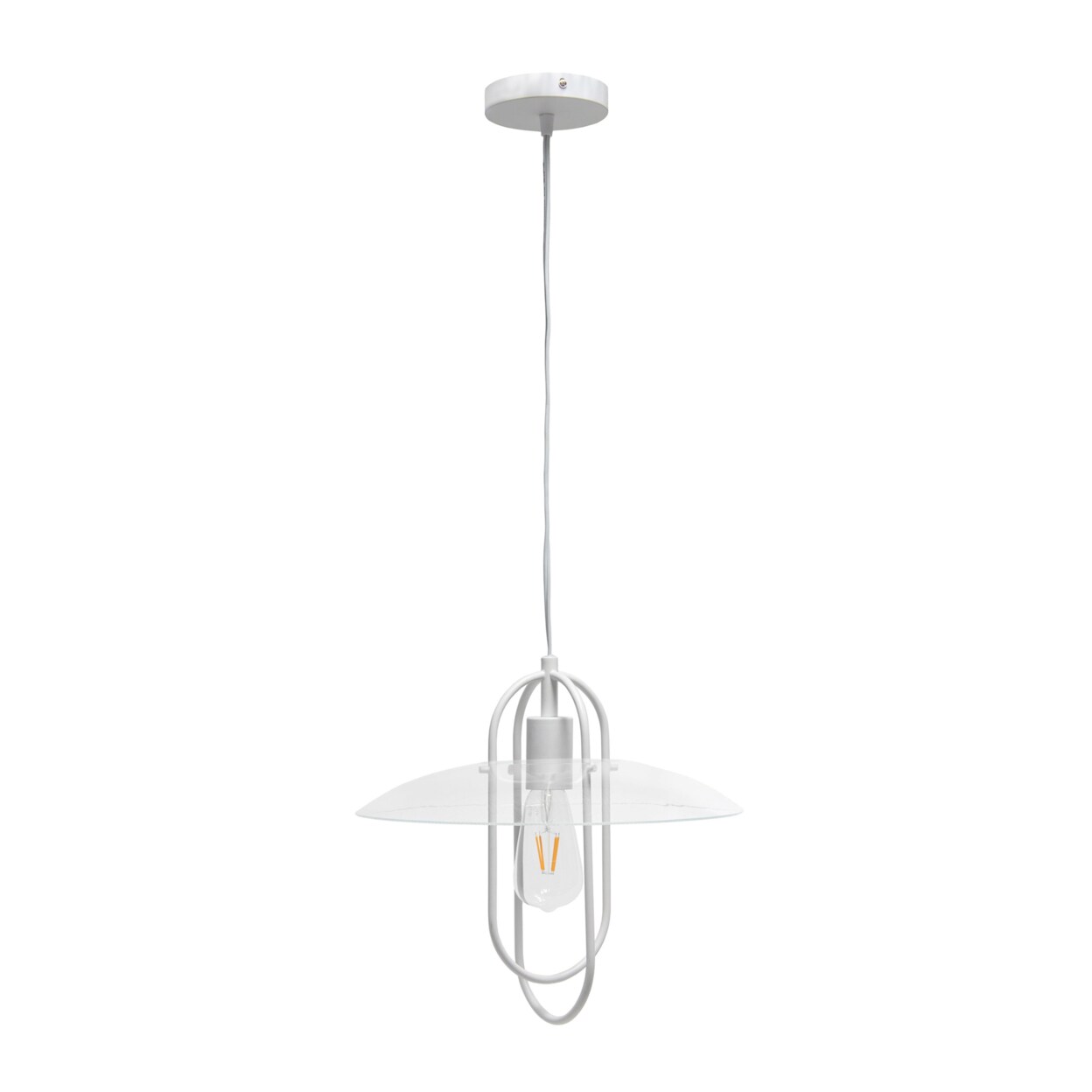 Simple Designs 1 Light Modern Metal Pendant Light with Clear Glass ...