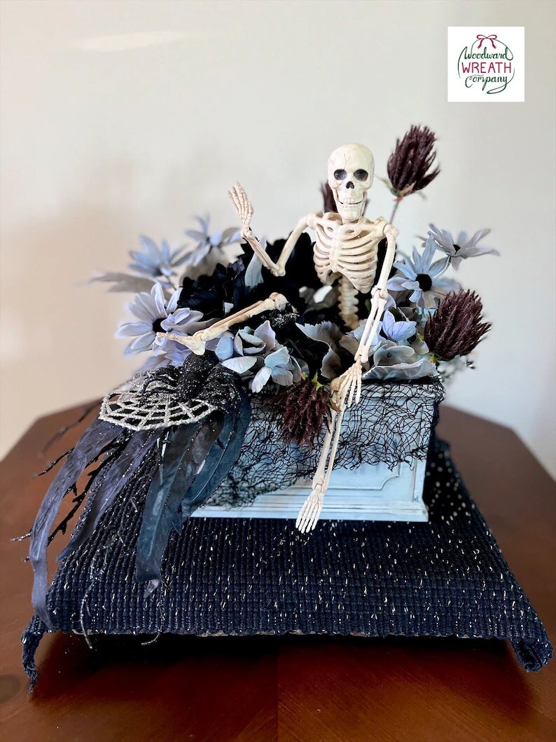 Skeleton Centerpiece, Crypt Centerpiece, Cemetery Centerpiece, Gothic ...