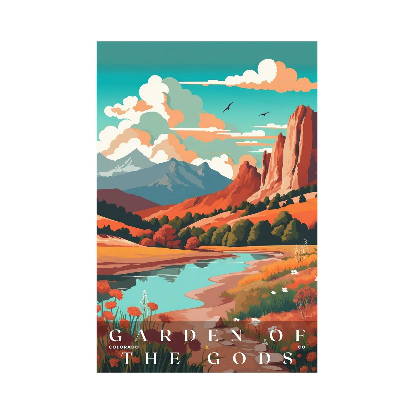 Garden of the Gods Poster, Travel Art, Office Poster, Home Decor ...