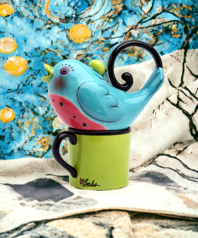 Ceramic Blue Bird Tea For One, Gift for Her, Gift for Mom, Birdwatcher ...