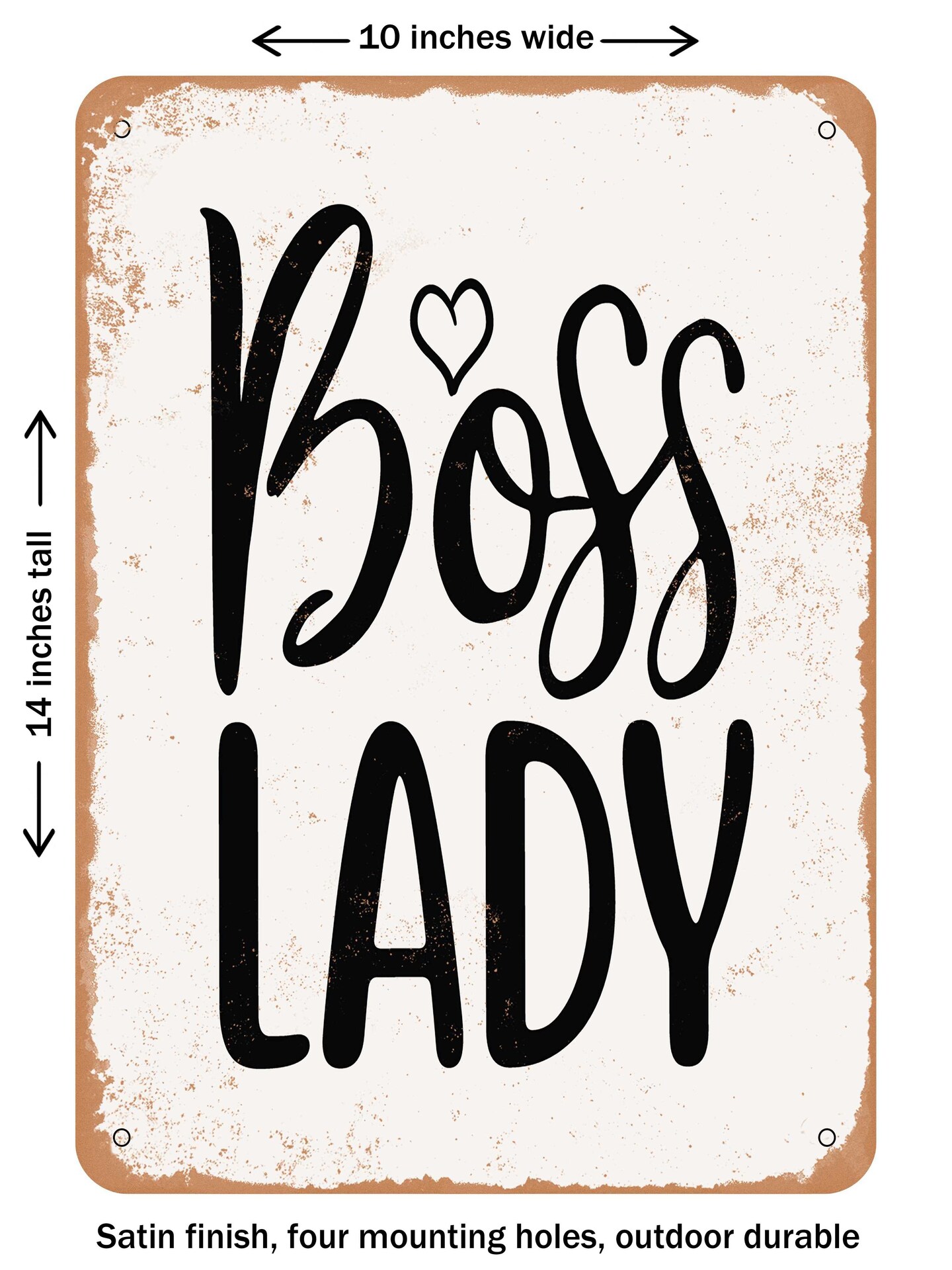 DECORATIVE METAL SIGN - Boss Lady - Vintage Rusty Look | Michaels