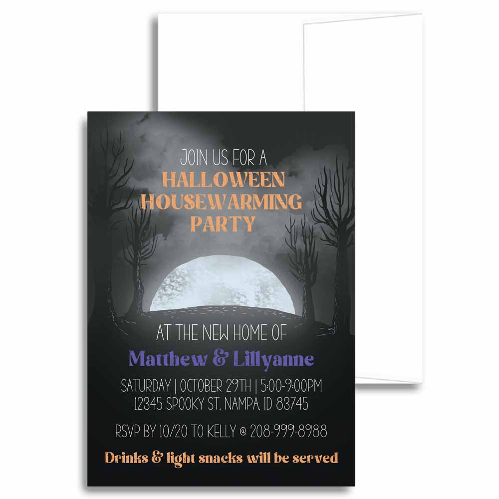 Haunted Halloween housewarming invitation, spooky house warming party ...