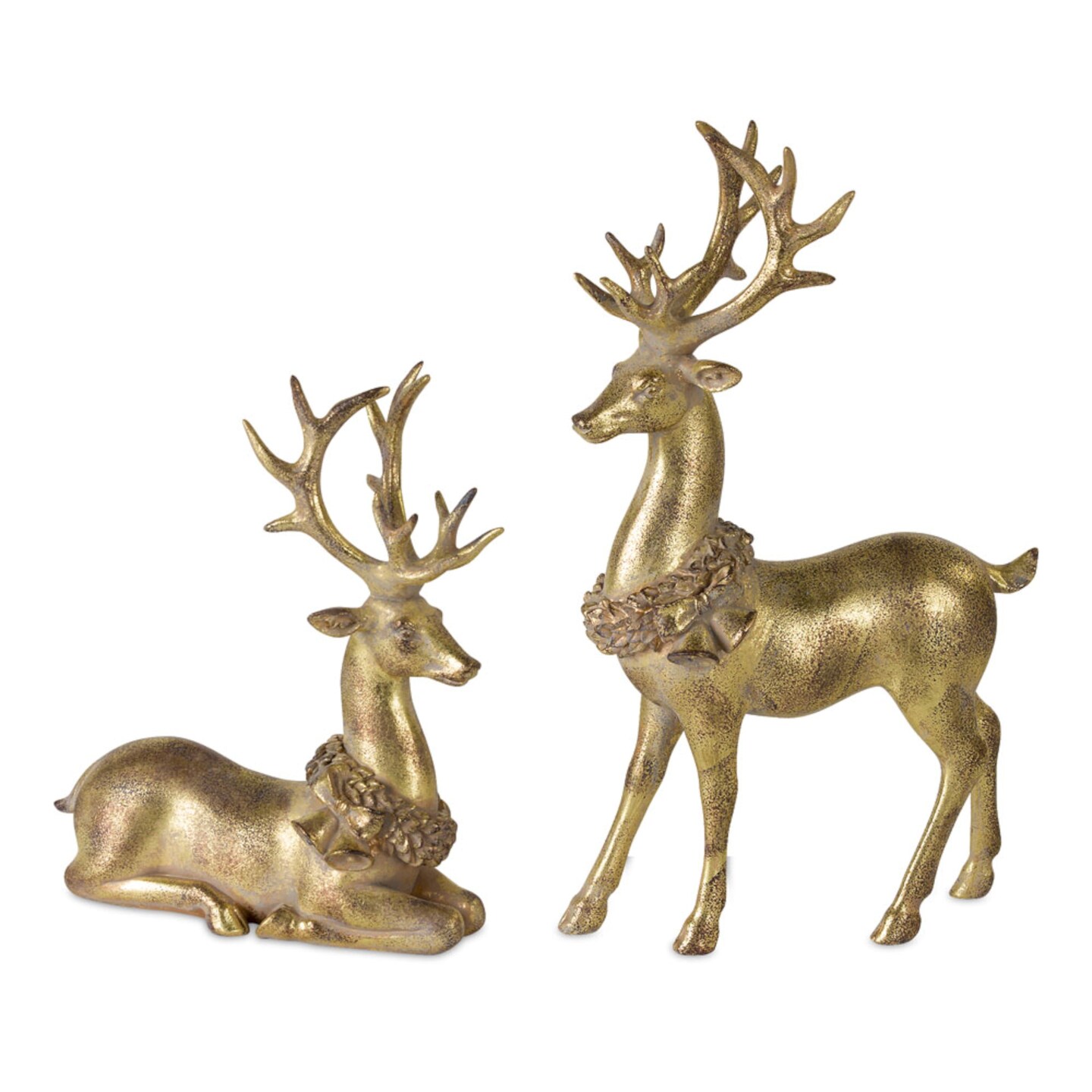 Melrose Set of 2 Gold Solid Rustic Deer Table Top 12.5" | Michaels