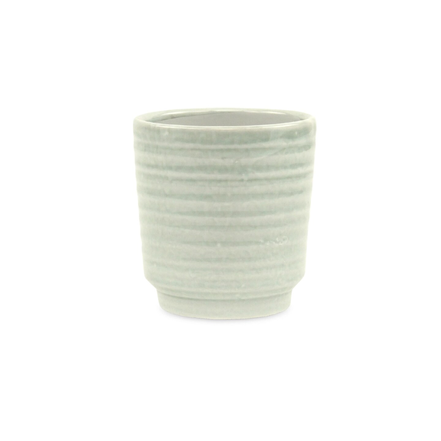 Contemporary Home Living 4" Green Round Ripple Planter Pot | Michaels