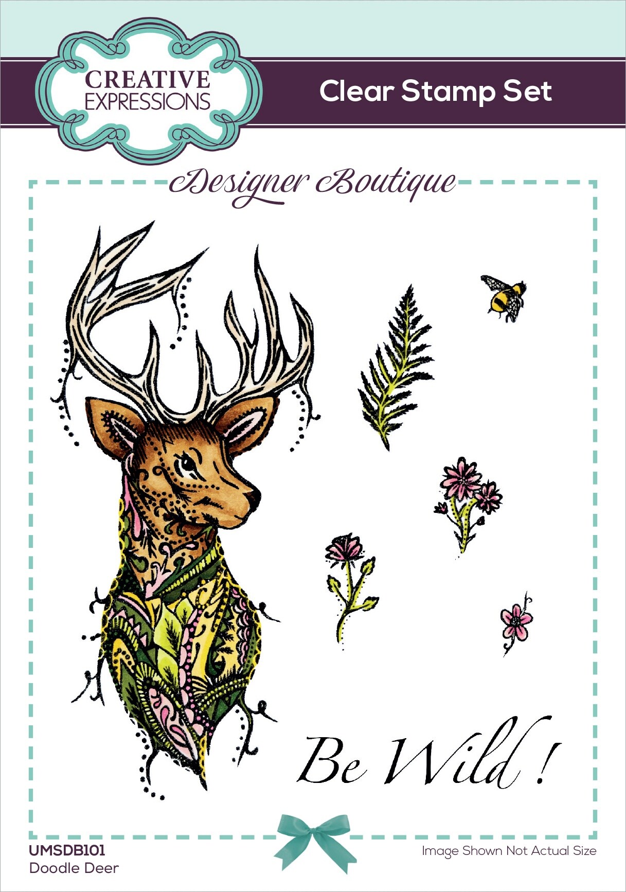 Creative Expressions Designer Boutique Clear Stamp 6"X4"-Doodle Deer ...