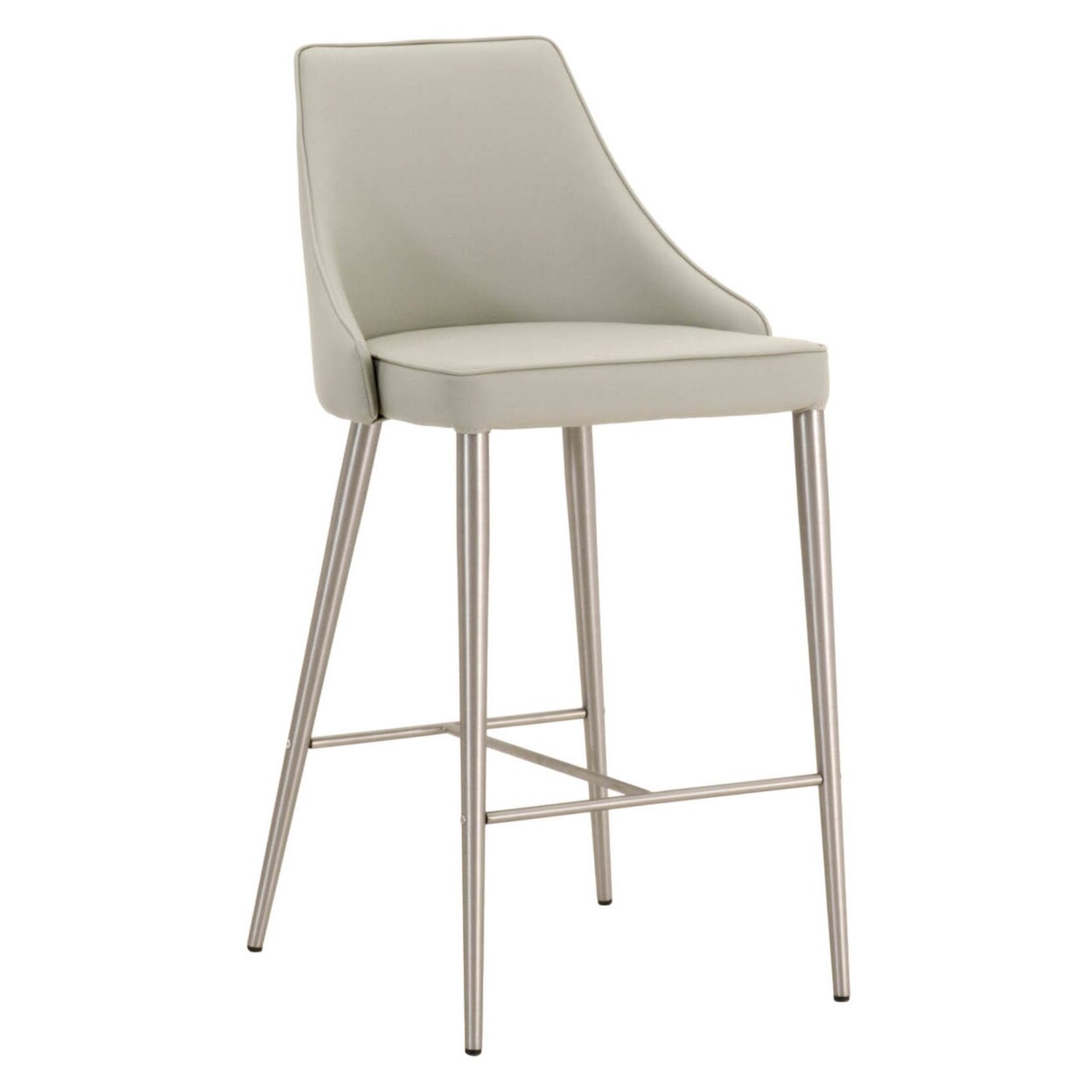Saltoro Sherpi Upholstered Counter Height Stool With Footrest Light ...