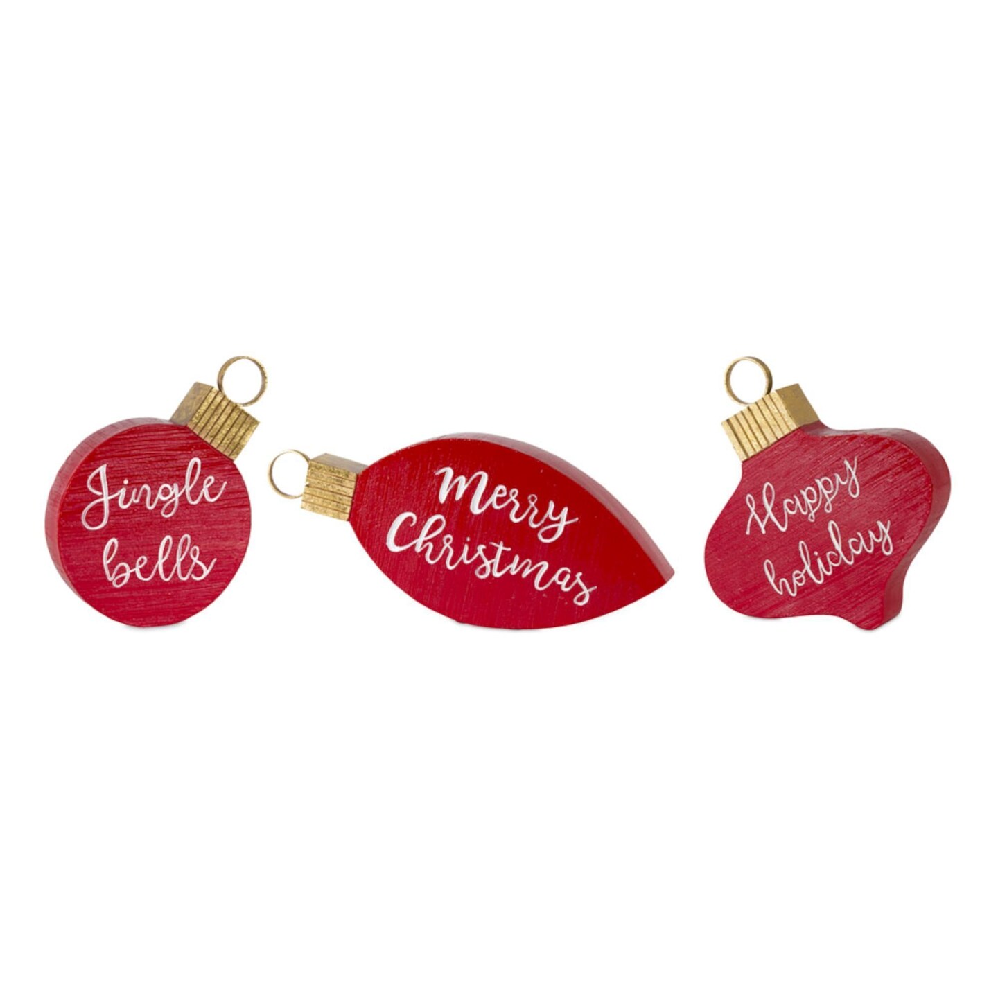 Melrose Set of 6 Red Hanging Christmas Sign Ornaments 10" | Michaels