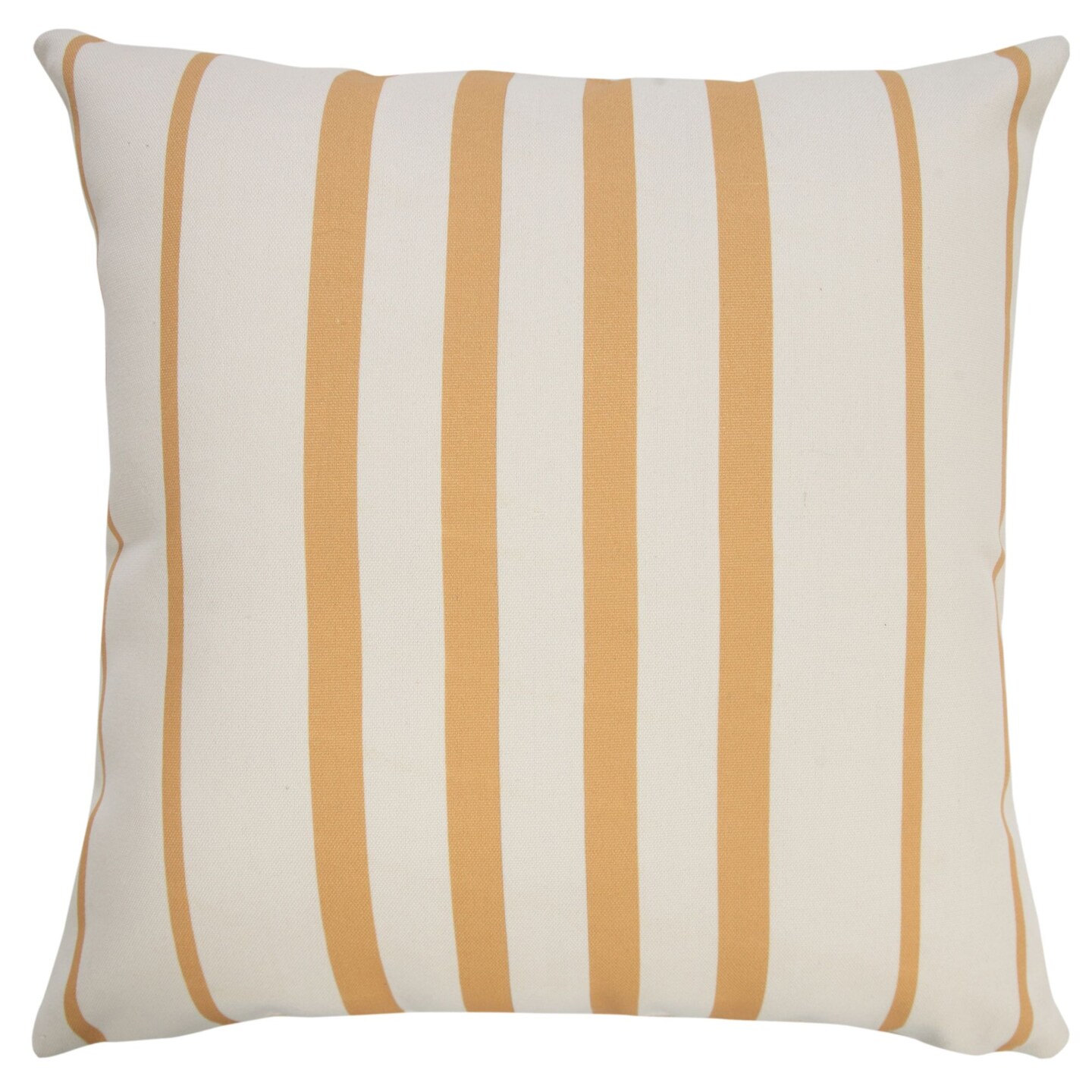 Laddha Home Designs 20" Yellow and White Striped Pattern Outdoor Square ...