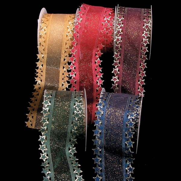 The Ribbon People Gold Star Edge Wired Craft Ribbon 2.5" x 20 Yards ...