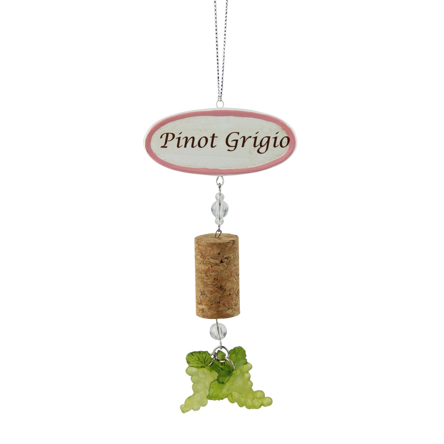 Kurt Adler 5.5" Tuscan Winery Pinot Grigio Sign with Cork and Grapes ...