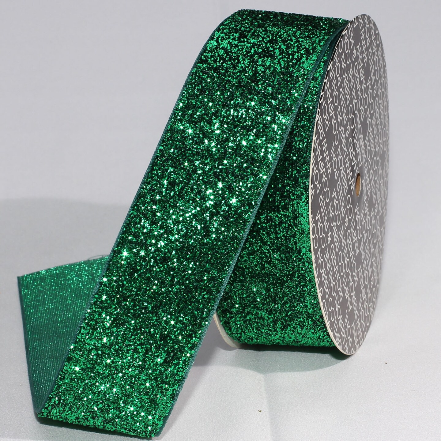 The Ribbon People Forest Green Glitter Woven Edge Velvet Craft Ribbon 1 ...