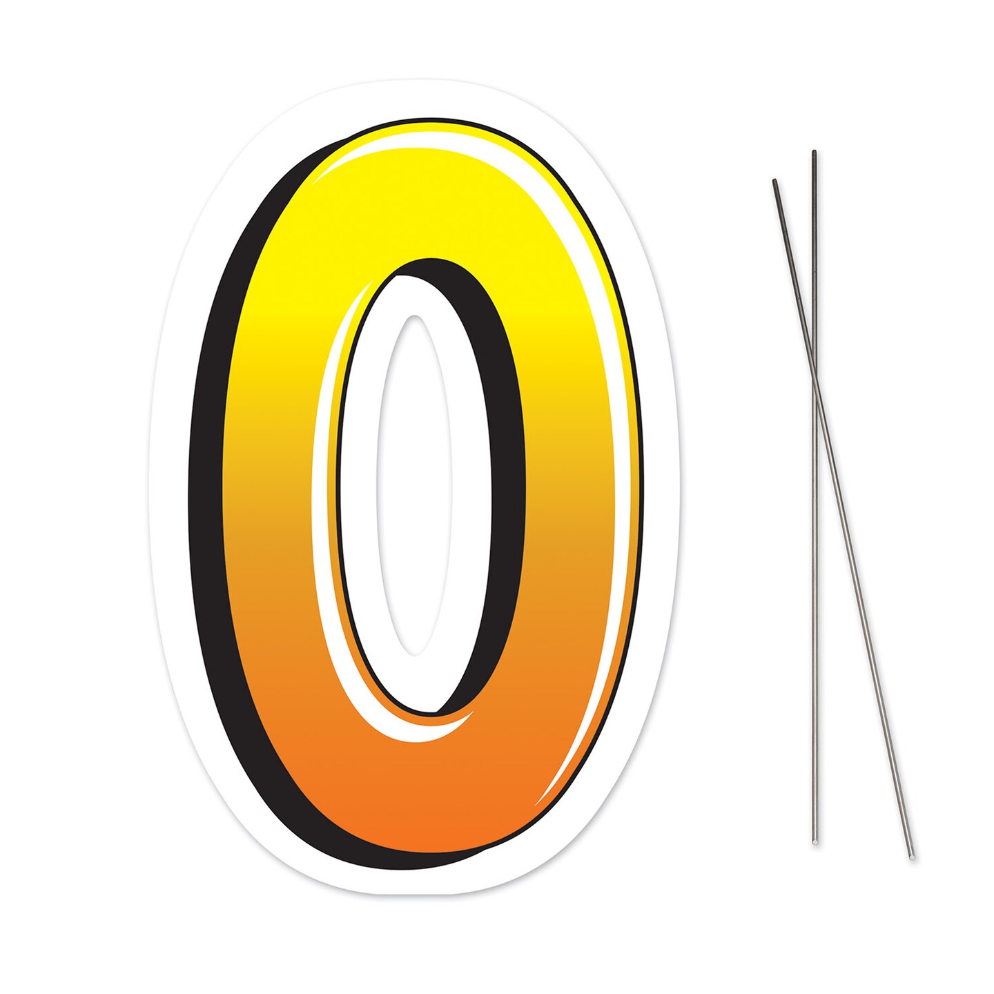 Beistle 18" Yellow and Black Letter "O" Plastic Yard Sign with Metal ...