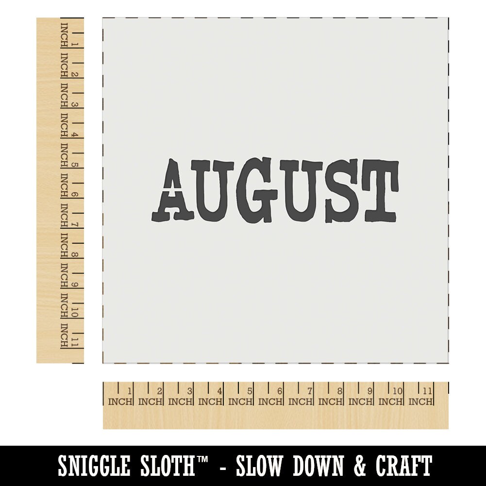 August Month Calendar Fun Text Wall Cookie DIY Craft Reusable Stencil ...