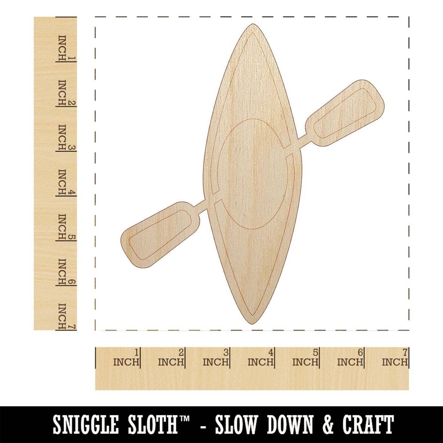 Kayak with Paddle Icon Unfinished Wood Shape Piece Cutout for DIY Craft ...