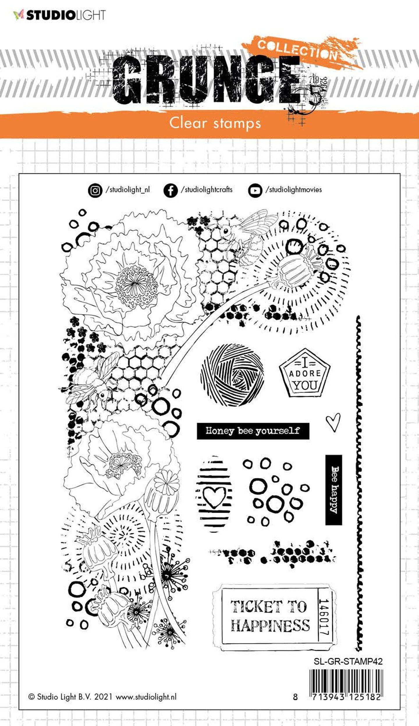 Studio Light SL Clear Stamp Elements Grunge Collection 210x148mm nr.42 ...