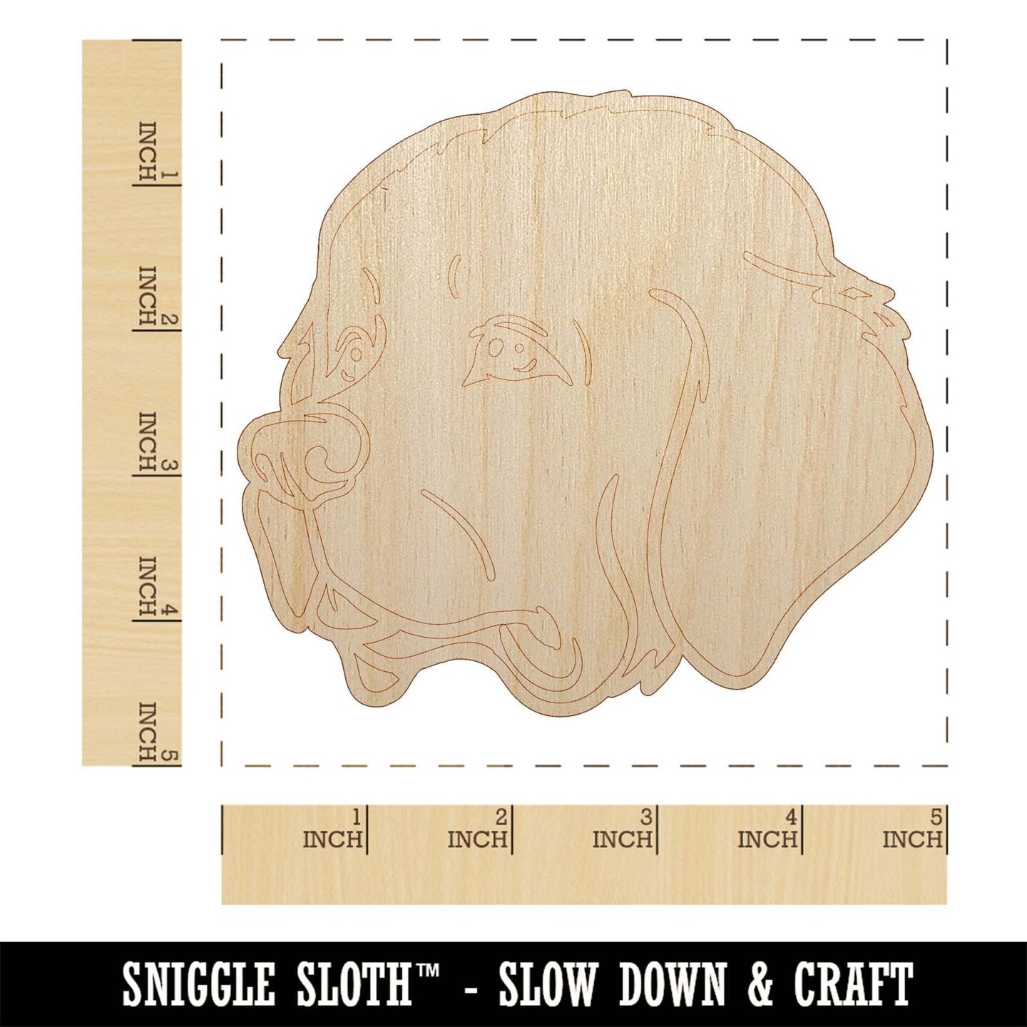 Newfoundland Dog Head Unfinished Wood Shape Piece Cutout for DIY Craft ...