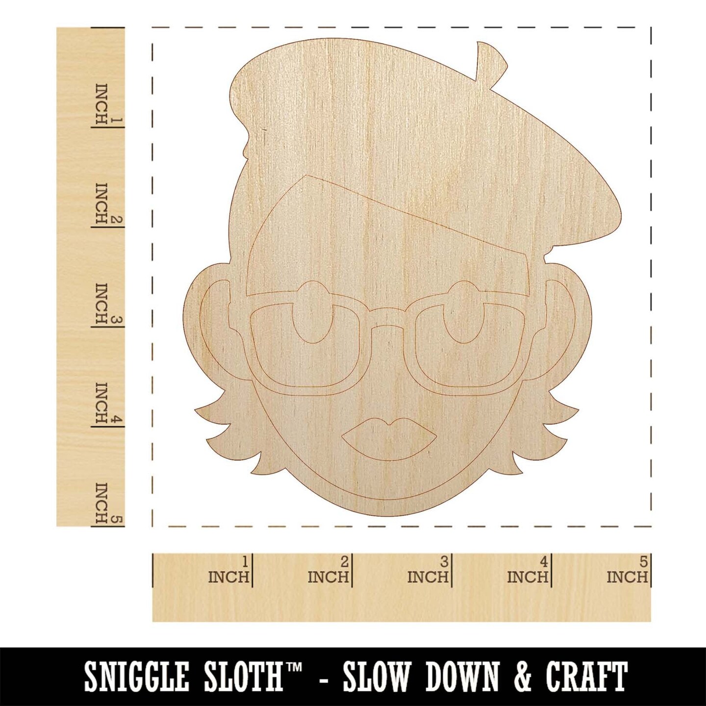Artist Woman Icon Unfinished Wood Shape Piece Cutout for DIY Craft ...