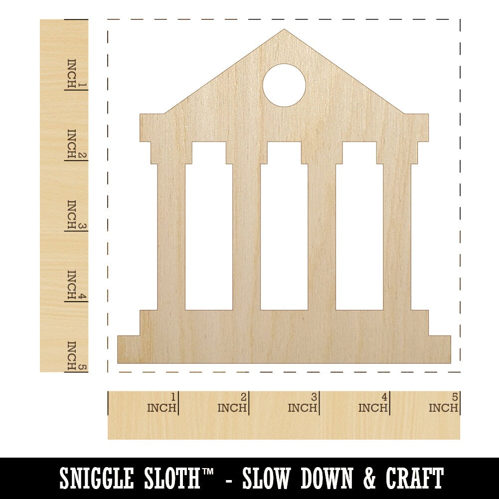 Courthouse Justice Legal Lawyer Judge Icon Unfinished Wood Shape Piece ...