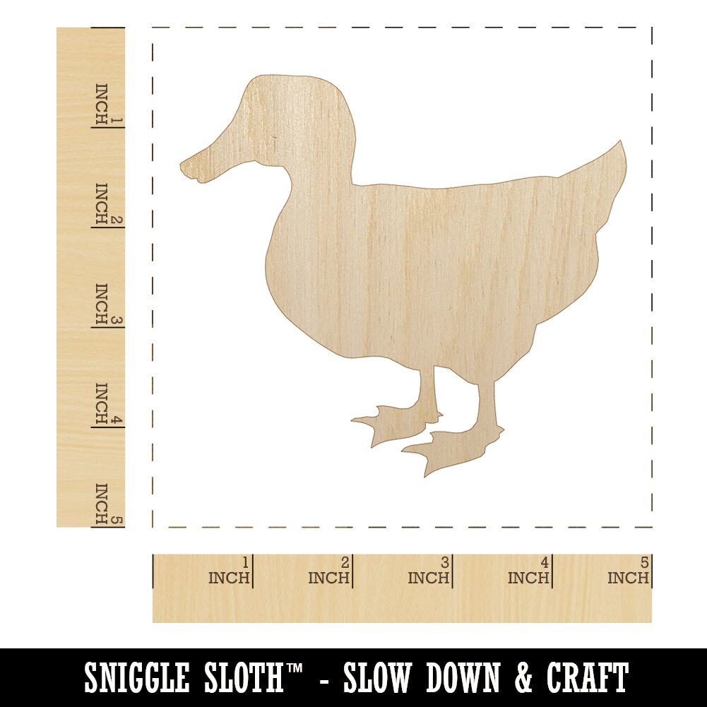 Duck Standing Mallard Solid Unfinished Wood Shape Piece Cutout for DIY ...