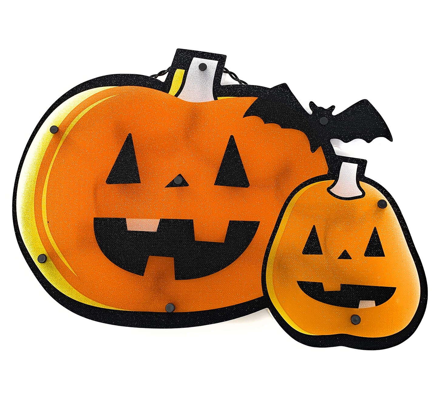 Impact Innovations Halloween Lighted Pumpkin with Bat Window Decoration ...