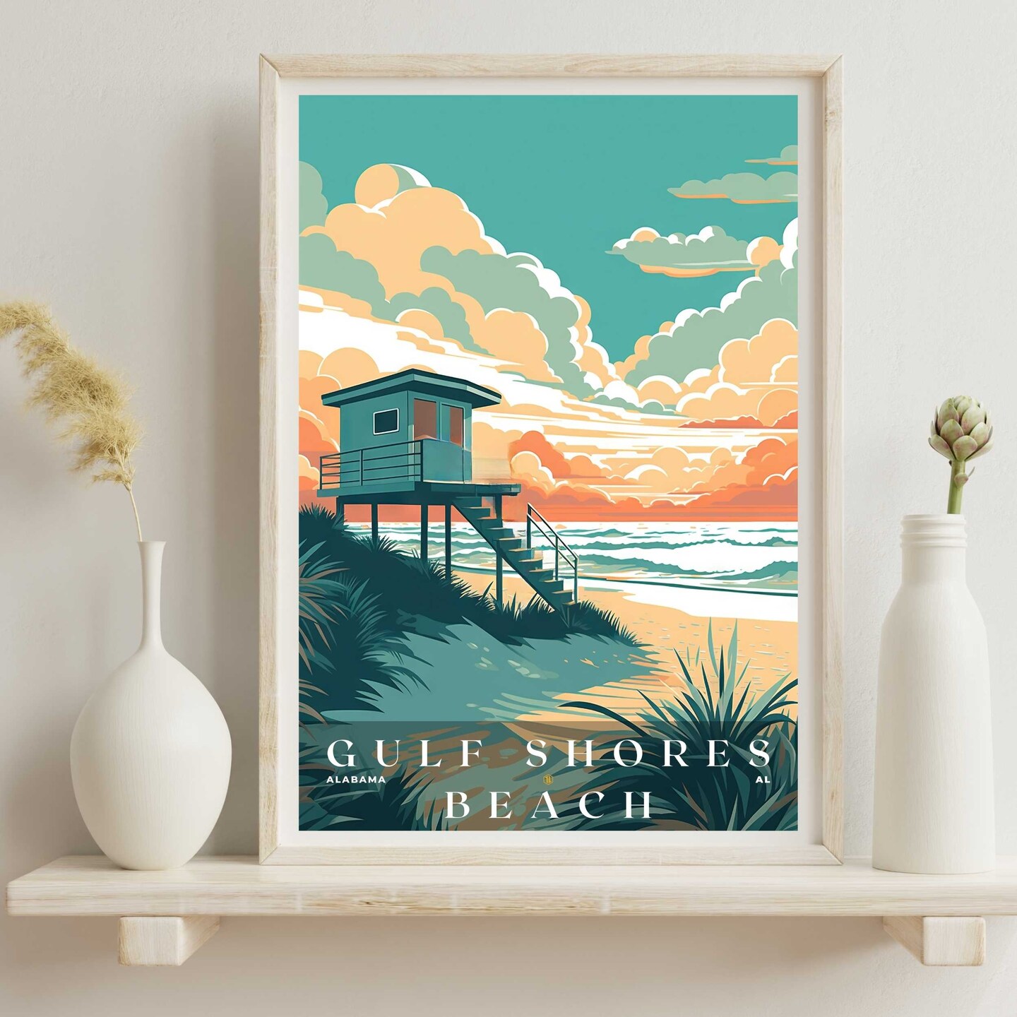 Gulf Shores Beach Poster, Travel Art, Office Poster, Home Decor ...