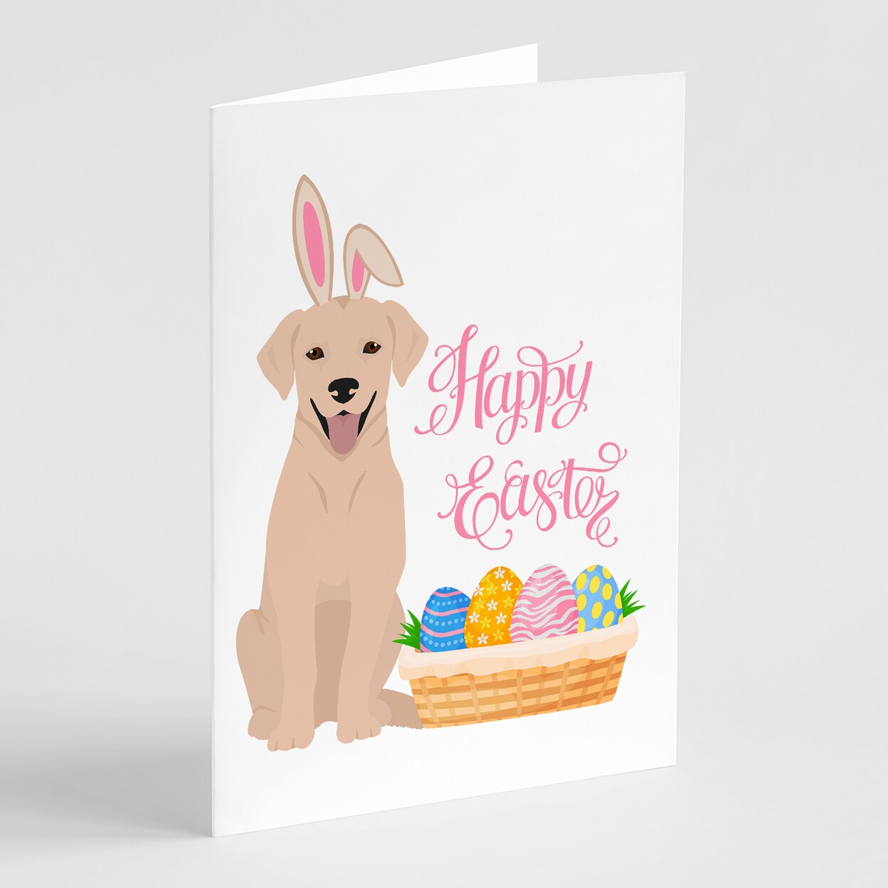 Caroline's Treasures Yellow Labrador Retriever Easter Greeting Cards ...