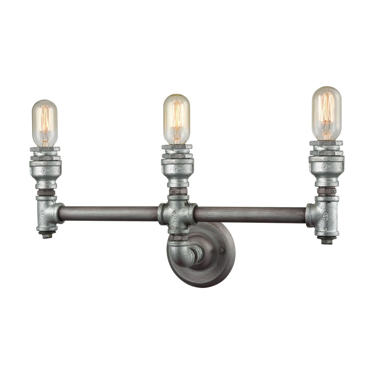 Cast Iron Pipe 22 Wide 3-Light Vanity Light - Weathered Zinc | Michaels