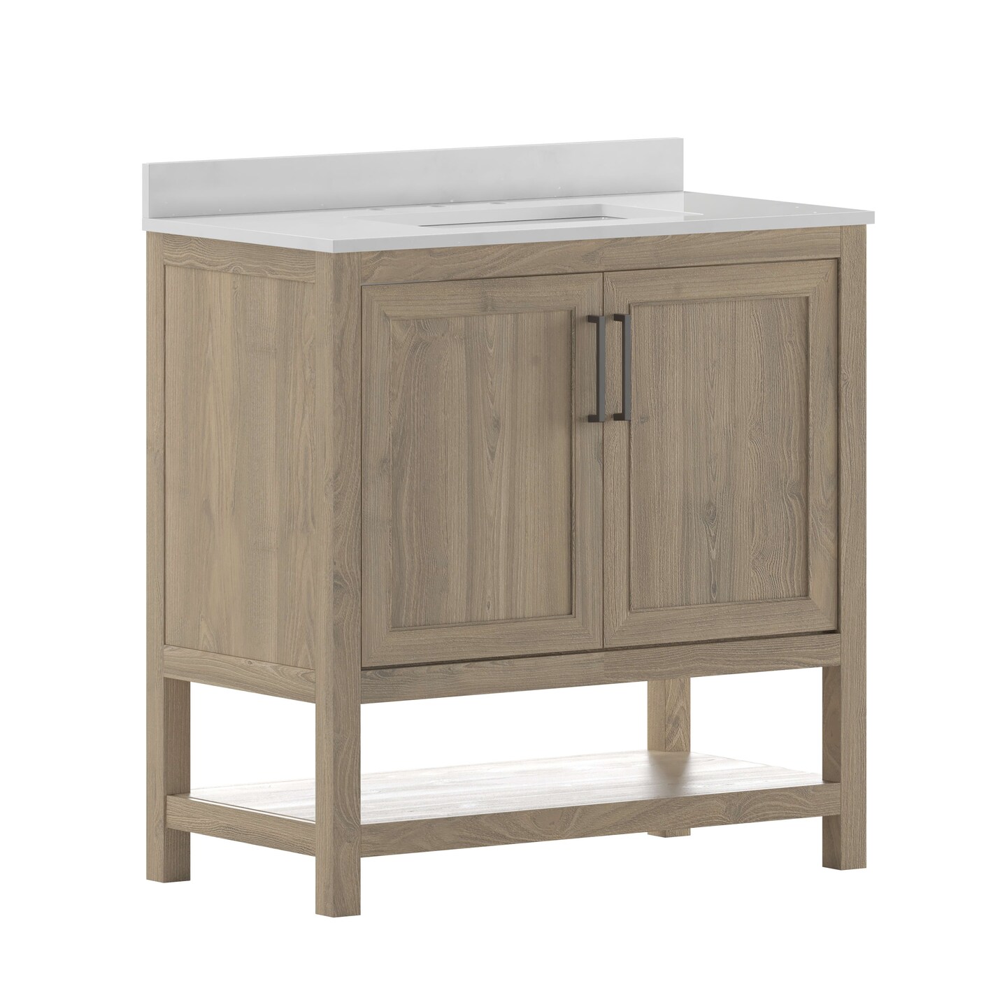Merrick Lane Vigo Bathroom Vanity with Ceramic Sink, Carrara Marble ...