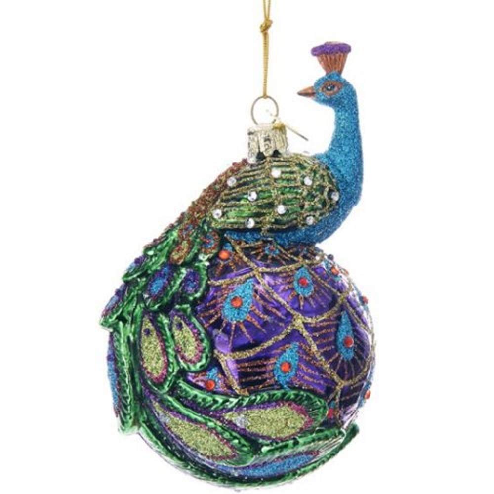 Kurt S. Adler Peacock Themed Purple Blue Teal Green Ornaments (Noble ...